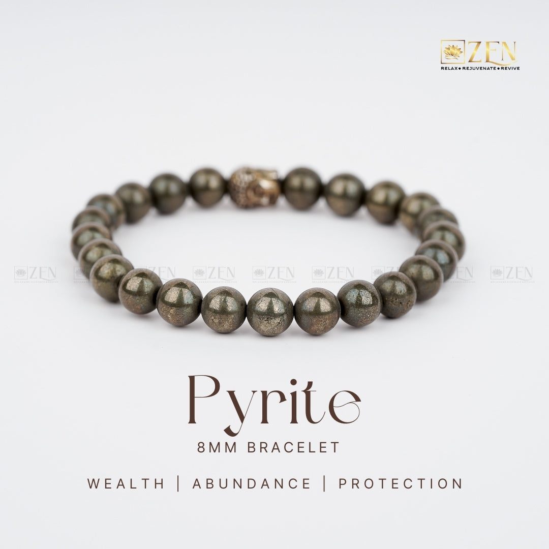 Pyrite Bracelet: Natural Healing Crystal Stone for Wealth and ...