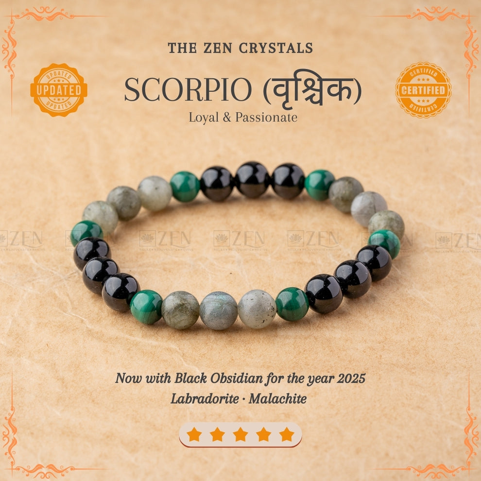Scorpion Zodiac Bracelet (वृश्चिक राशि) for 2025 - The Zen Crystals ...